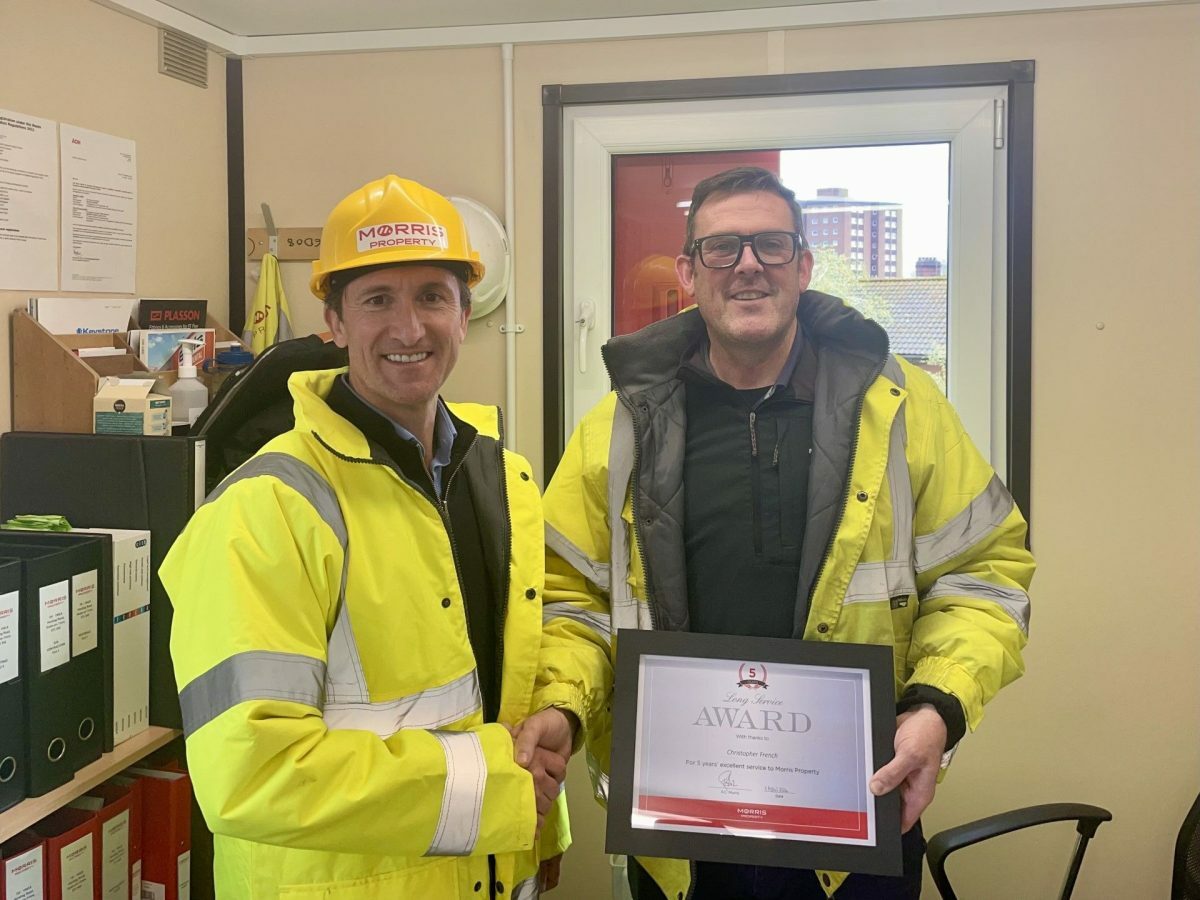 Congratulations to Chris French on five years with us - Morris Property
